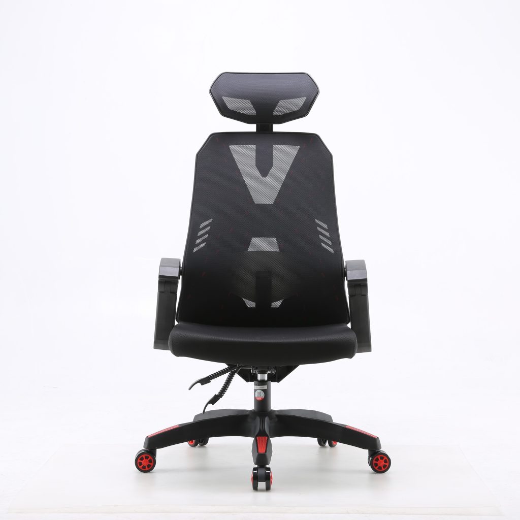 Black and red color matching office chair