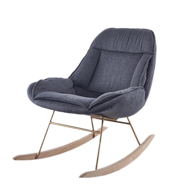 Blue fabric leisure rocking chair