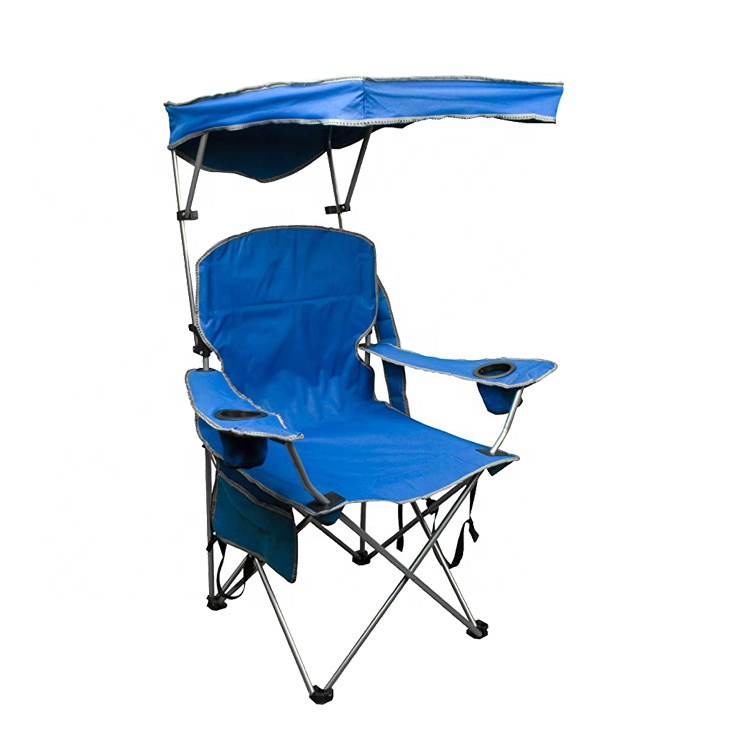 Custom foldable fabric chair with awning