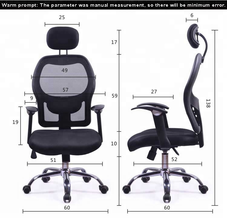 Ergonomic chair with headrest design