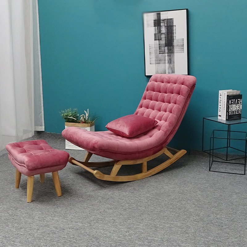 High-end custom velvet rocking chair
