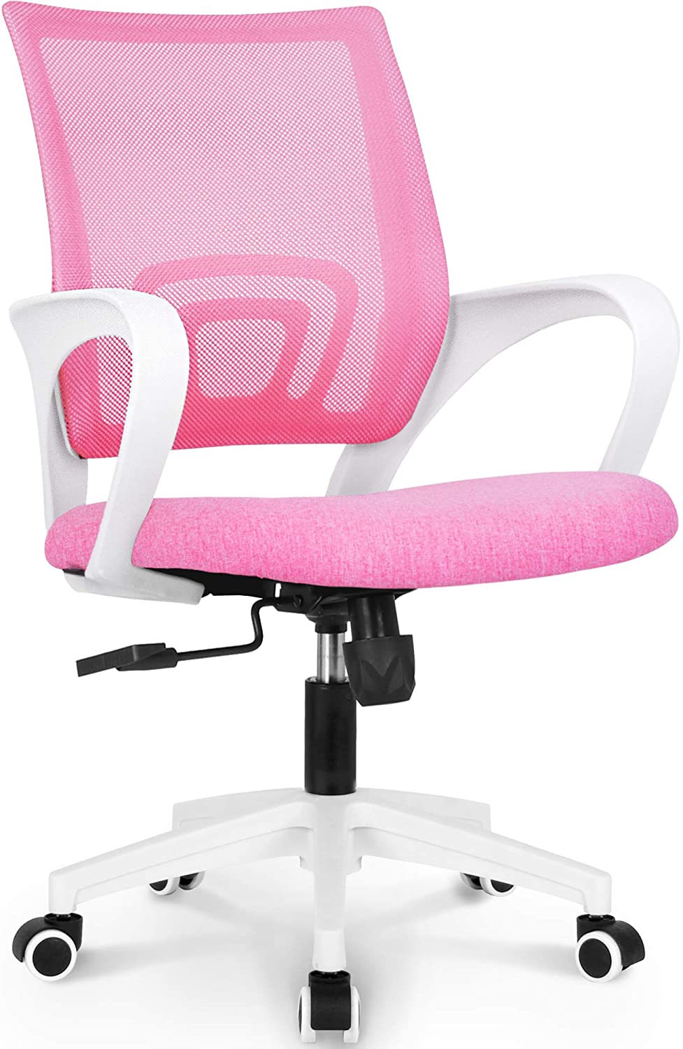 Mesh pink backrest armrest office chair