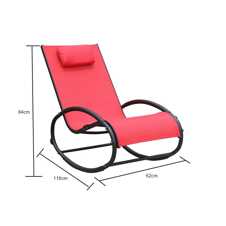 Metal frame colored rocking chair