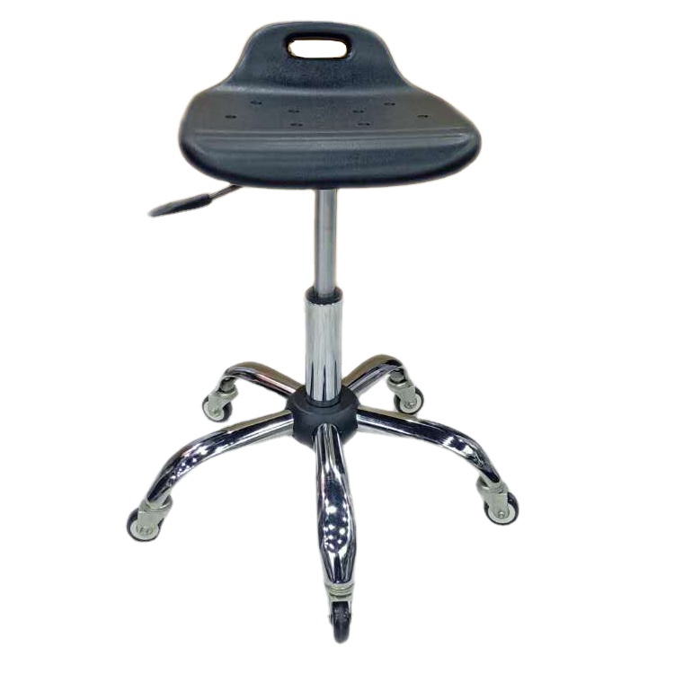 Movable rotating metal laboratory stool