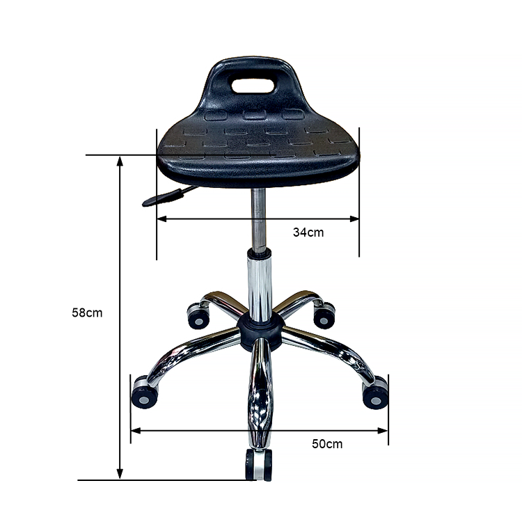 Movable rotating metal laboratory stool