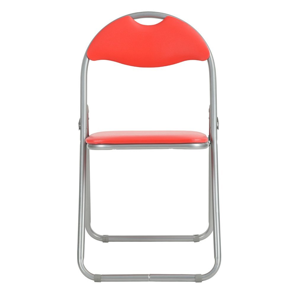 Portable red folding chair with backrest