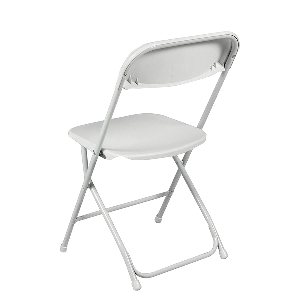 White plastic small folding chair