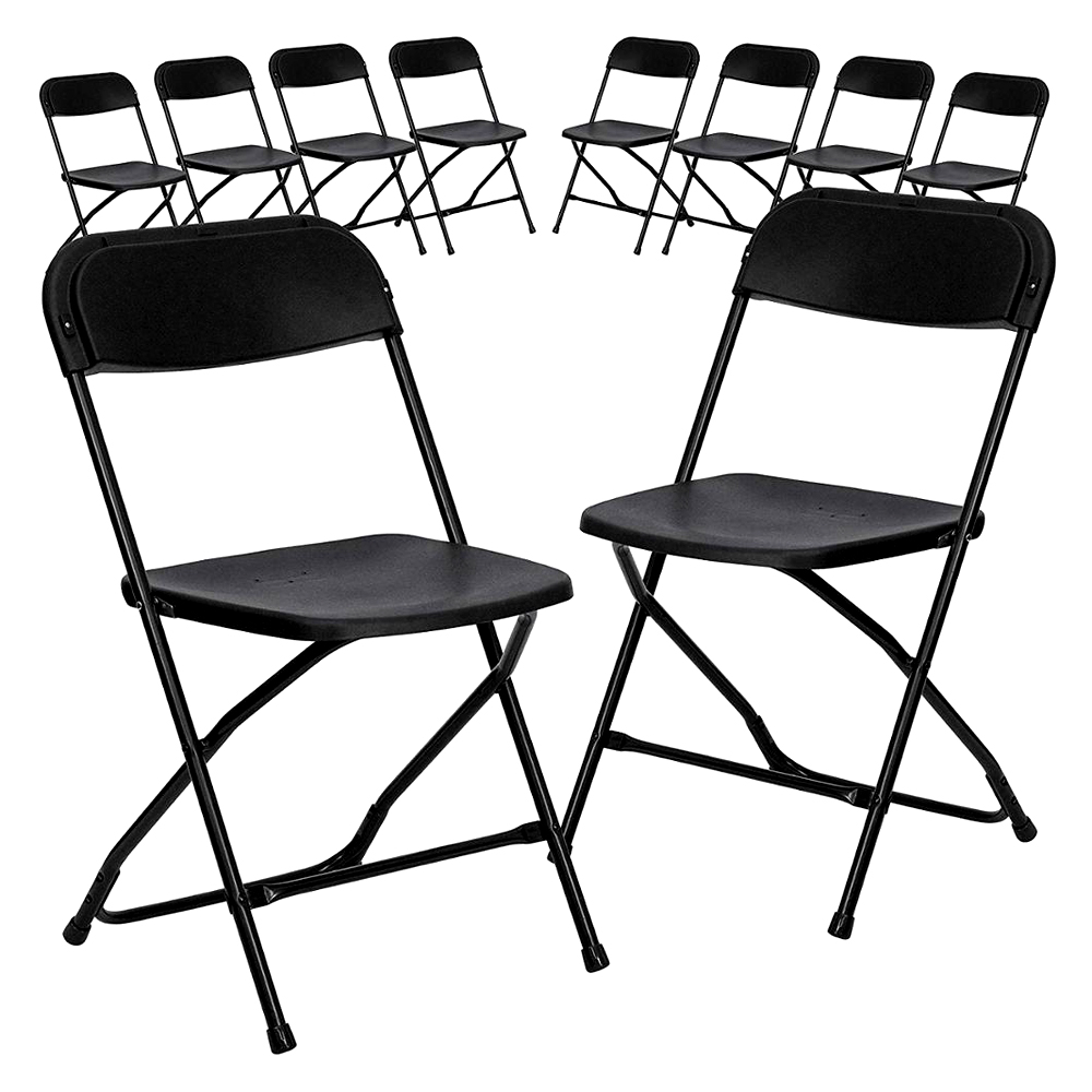White plastic small folding chair